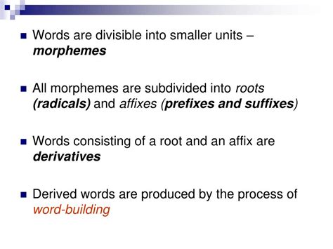 Ppt Word Formation Word Derivation Lecture 4 Powerpoint Presentation Id 5700560