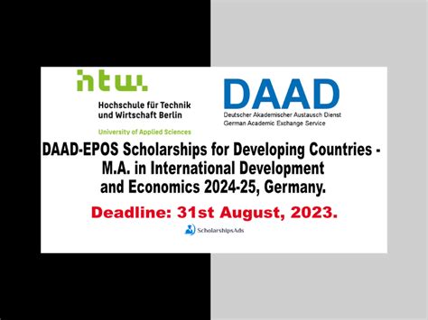 Daad Epos Scholarships For Developing Countries Mide 2024 25 Germany