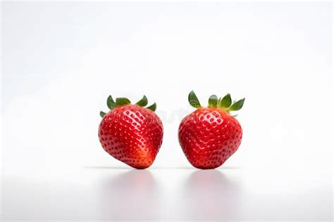 Sweet Strawberry On White Background Neural Network Ai Generated Stock Image Image Of Leaf
