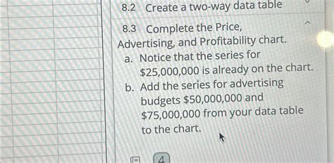 Solved 82 ﻿create A Two Way Data Table83 ﻿complete The