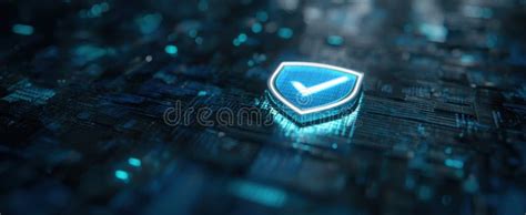 The Glowing Shield Icon Symbolizing Digital Security And Protection In Technologyai Generated