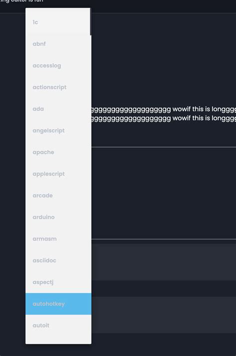 Bug Code Block Language Selection Dark Mode · Issue 2282 · Appflowy