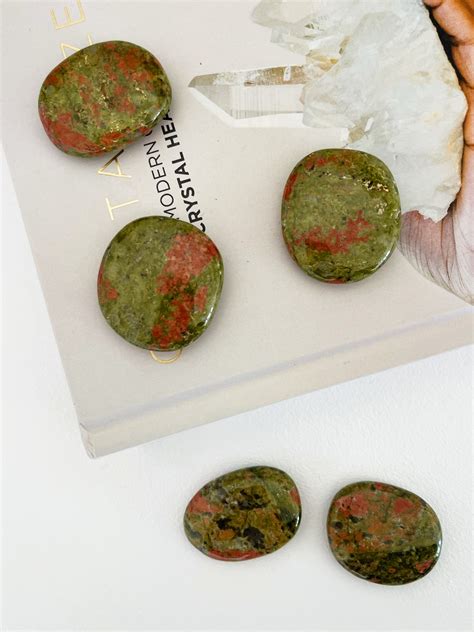 Unakite Flat Stone Crystal Empire Australia