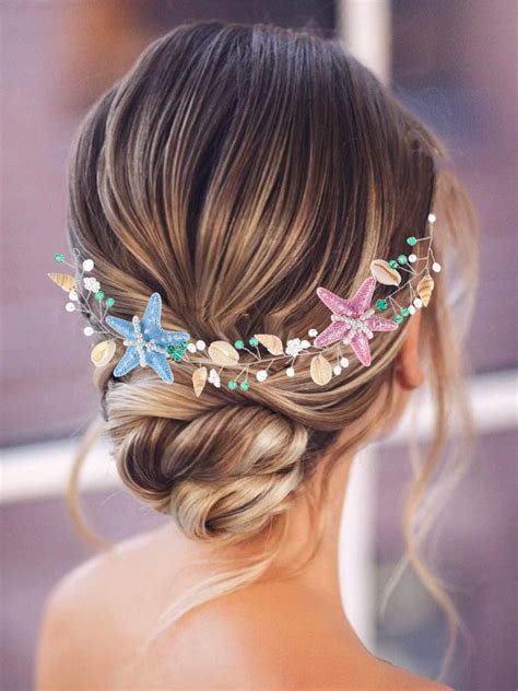 Brishow Bride Wedding Starfish Headband Silver Seashell