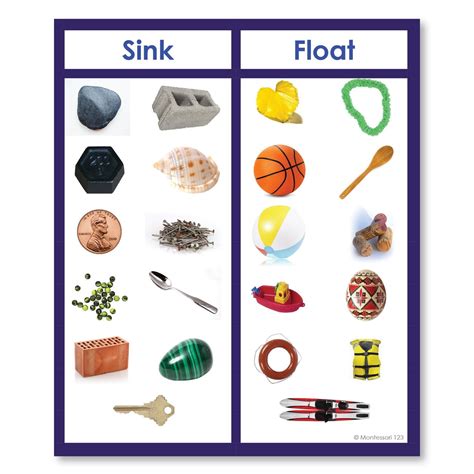 Float Or Sink Photograph Sorting Cards Montessori123 Primary