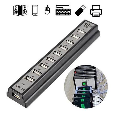 Разветвитель Usb Hub на 10 портов с активной зарядкой 220v