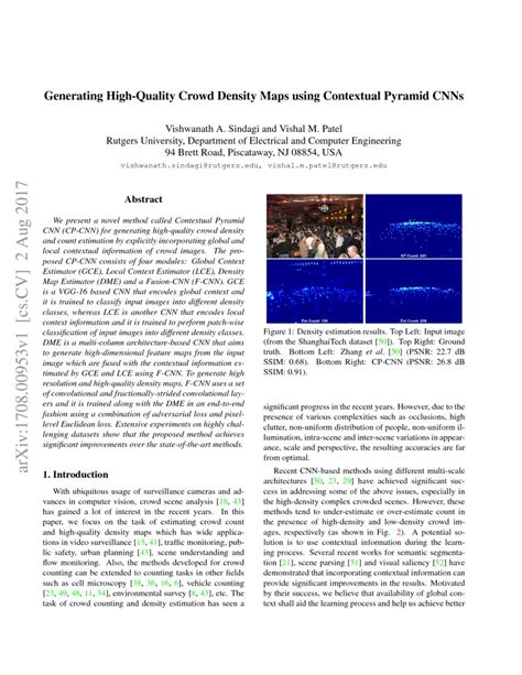 generating high quality crowd density maps using contextual pyramid