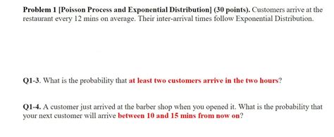 Solved Problem Poisson Process And Exponential Chegg