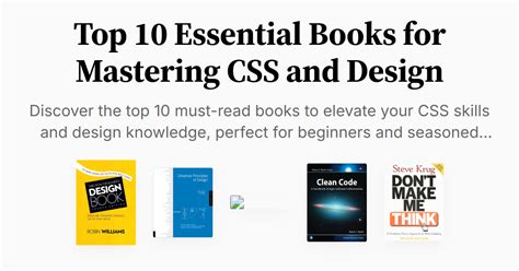 Top 10 Essential Books For Mastering CSS And Design Summary Audio