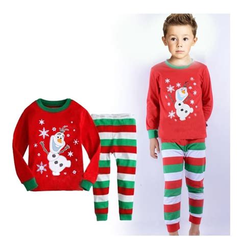 Pijama De Navidad Con Rayas Y Muñeco De Nieve Para Niños • Tous En Pyjama