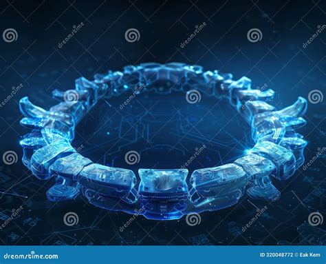 Futuristic Cybernetic Circuitry Ring With Digital Glow Advanced Sci Fi Technology Concept Art
