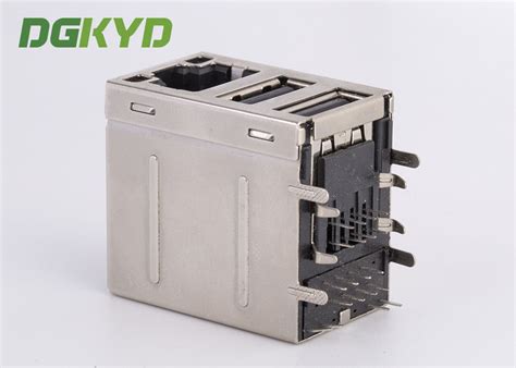 Jack cắm RJ xếp chồng lên nhau trên bo mạch kép kết nối USB kết hợp rj với biến áp Mb