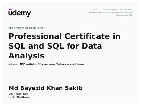 Alhamdulillah Ive Just Completed My Sql And Sql For Data Analysis Md Bayezid Khan Sakib