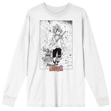 Mens Seven Deadly Sins Meliodas With Demon Mark Long Sleeve Graphic Tee