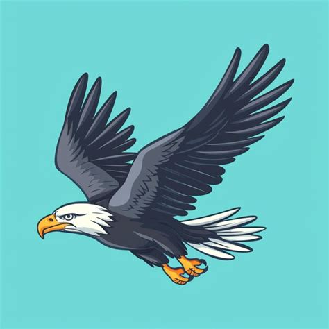 Flying Eagle Bird Illustration Icon Cartoon Graphics Premium Ai Generated Image