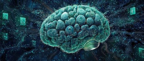 Human Brain With Data Flowing Into And Out Of It Stock Illustration Illustration Of Ahuman