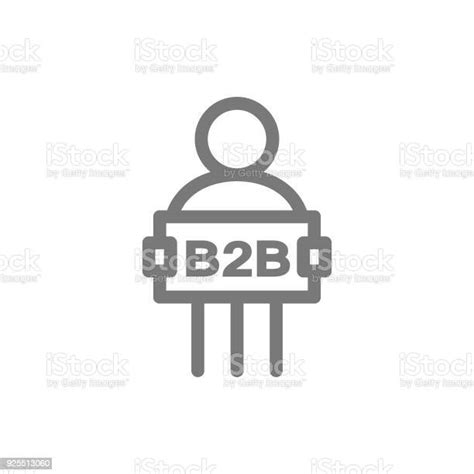 간단한 남자 B2b 로그인 라인 아이콘입니다 기호와 기호 벡터 일러스트 레이 션 디자인 흰색 배경에 고립 Brand Name Online Messaging Platform에