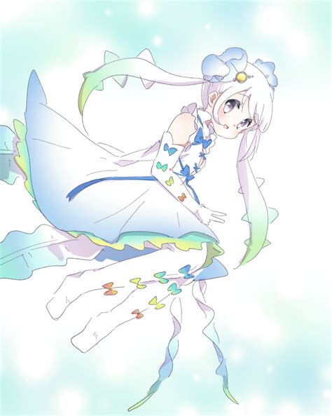 Safebooru 1girl Absurdres Bare Shoulders Blue Background Boots Dress