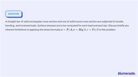 SOLVED A Straight Bar Of Solid Rectangular Cross Section And One Of Numerade