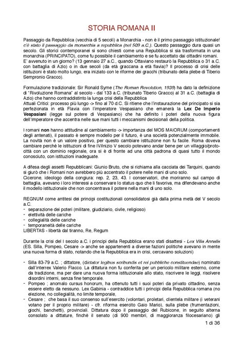 Storia Romana Ii Prof G Cresci Docsity