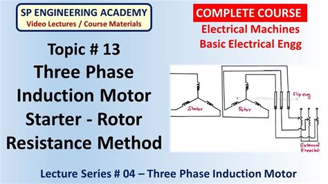 13 Three Phase Induction Motor Starter Rotor Resistance Method Youtube