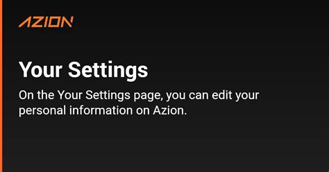 your settings azion documentation