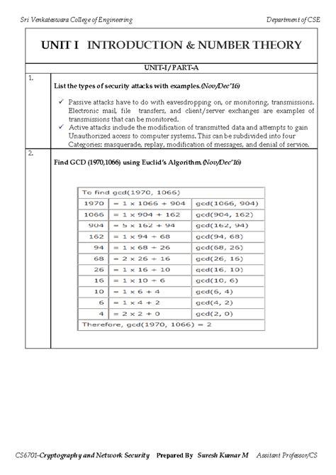 cryptography and network security question bank unit i introduction