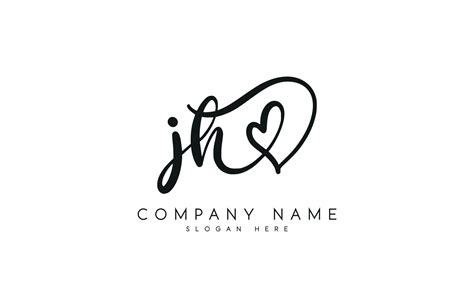 Handwriting Signature Style Letter Jh Logo Design In White Background
