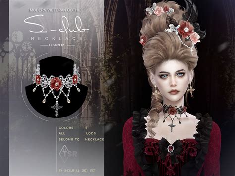 The Sims Resource Modern Gothic Rose Necklace