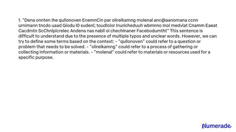 Solved The Following Sentences Use The Given Terms In Learning Task