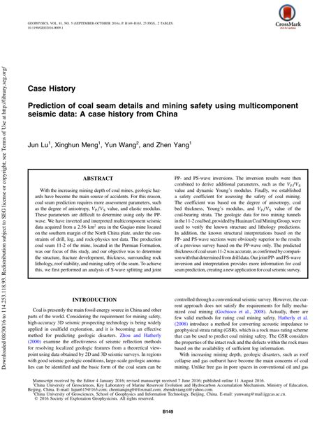 Pdf Prediction Of Coal Seam Details And Mining Safety Using Multicomponent Seismic Data A