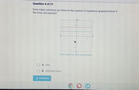 Solved Question 4 Of 21 How Many Solutions Are There To The System Of Equations Graphed Below
