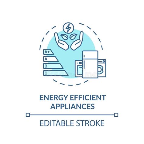Energy Efficient Appliance Turquoise Concept Icon Stock Vector Illustration Of Drawing