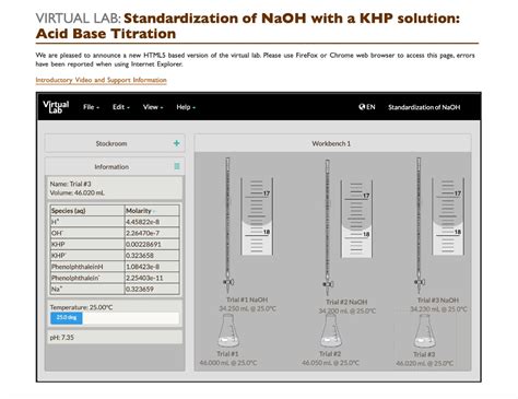 SOLVED VIRTUAL LAB Standardization Of NaOH With A KHP Solution Acid Base Titration We Are