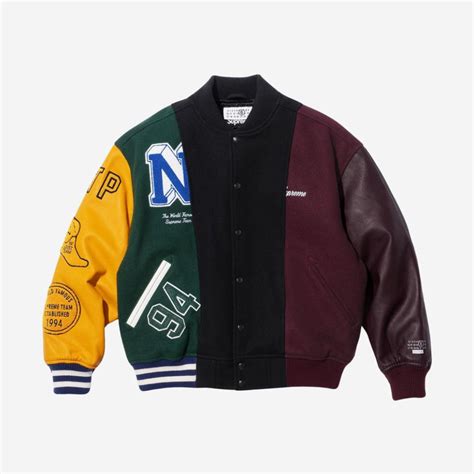 슈프림 x MM6 메종 마르지엘라 스플릿 바시티 자켓 멀티컬러 24SS Supreme KREAM