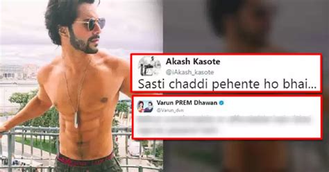 Varun Dhawan Gets Trolled For His Underwear And His Reply Will Make You
