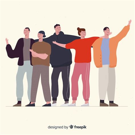 Grupo de jóvenes posando para una foto Vector Gratis