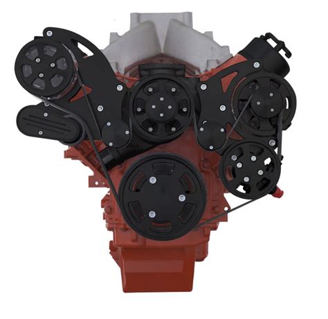 CVF Chevy LS Wide Mount Serpentine System With Standard Rotation WP AC