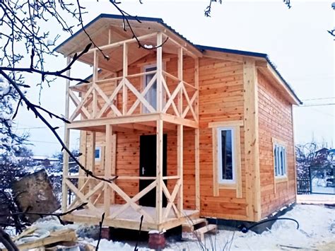Дом 6х6 с мансардой и балконом Портфолио ПрофБрус74