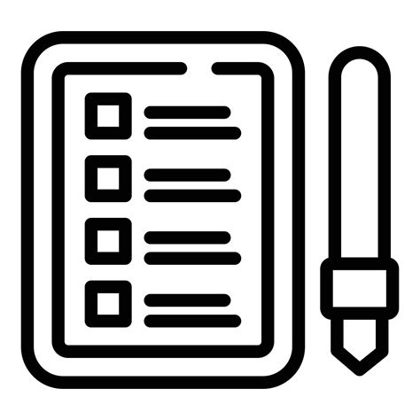 Task Schedule Pen Board Icon Outline Style Vector Art At Vecteezy