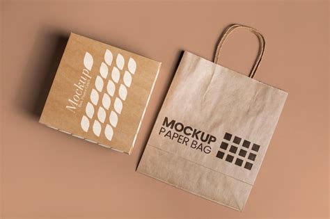 茶色のクラフト紙製品のビュー プレミアムpsdファイル