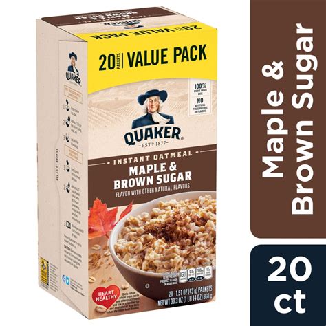 Quaker® Maple Brown Sugar Instant Oatmeal 20 Ct King Soopers