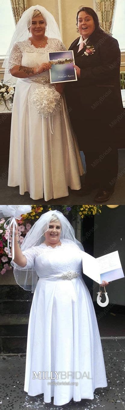 £17100 Ball Gown Illusion Satin Lace Floor Length Wedding Dresses With