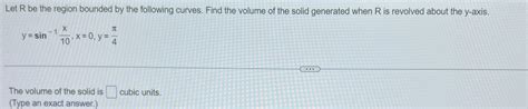 Solved Let R Be The Region Bounded By The Following Curves Chegg