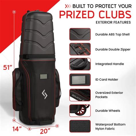 Rivox Hard Case Golf Travel Bag Sports Products