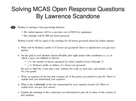 Ppt Solving Mcas Open Response Questions By Lawrence Scandone Powerpoint Presentation Id 4250630