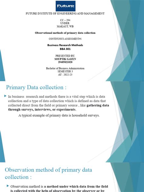 Observational Method Of Primary Data Collection Pdf Data Observation