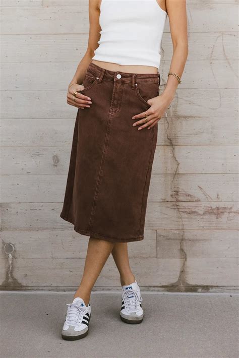 Jordan Denim Skirt In Brown Final Sale Böhme