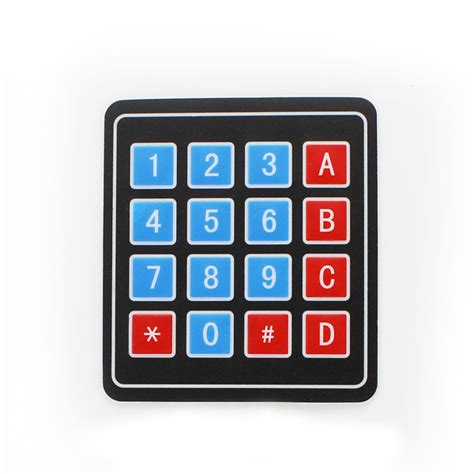 Hobbytronics Sealed Membrane 4x4 Button Key Pad With Sticker