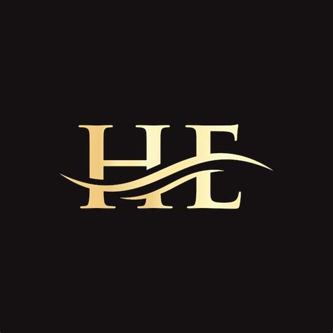 He Linked Logo Para Negócios E Identidade Da Empresa Carta Criativa He